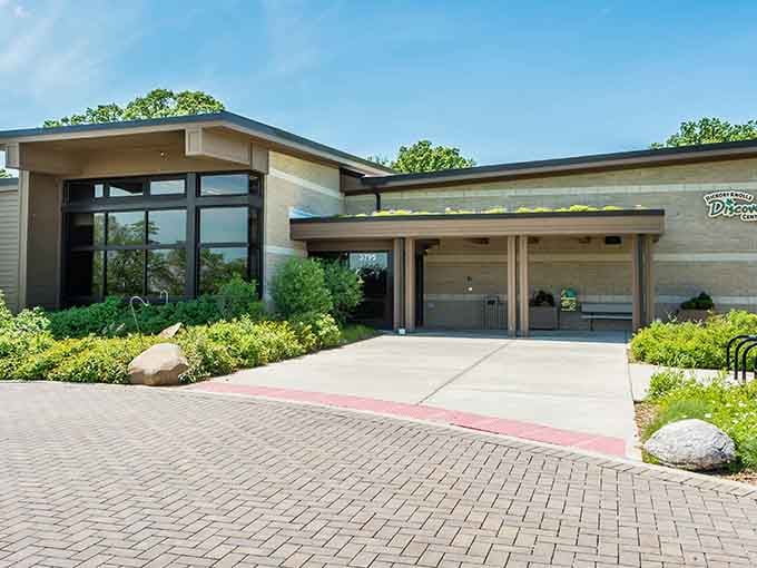 Modern architecture meets nature education, proving learning can happen without falling asleep in uncomfortable chairs.
