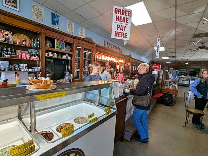 Order here, pay here, and prepare yourself for ice cream that'll make you forget what year it is.