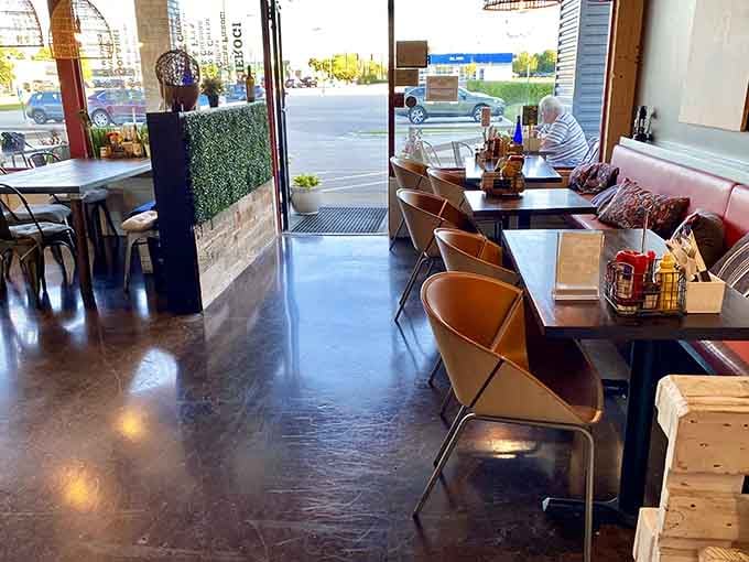 Bright, airy, and welcoming, this dining room practically begs you to stay for another round.