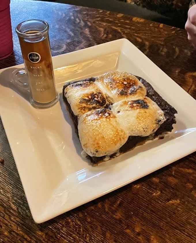 S'mores brownie that brings campfire nostalgia indoors where it's warm and the bears can't get you.