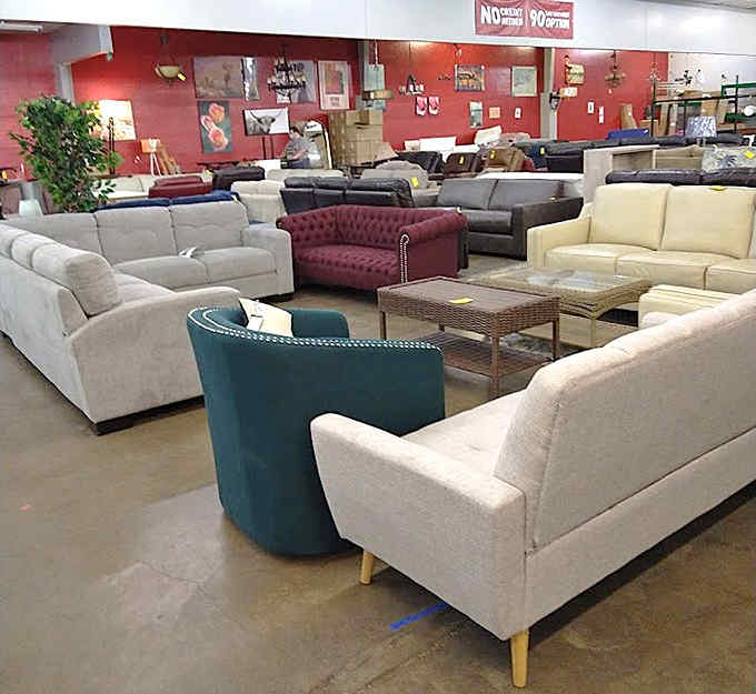 Furniture showroom vibes without the pushy salespeople or the need to finance your couch over five years.