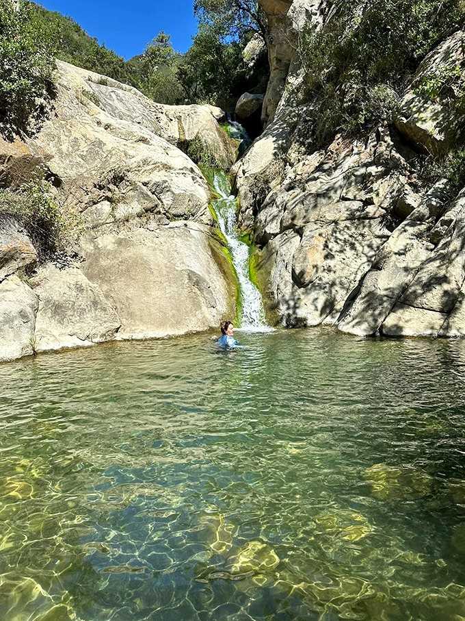 Crystal-clear water fills this natural basin, inviting brave souls to test whether refreshing and freezing are actually synonyms.