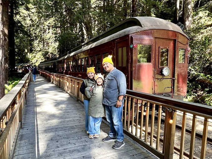 Happy passengers at the platform prove this experience delivers smiles regardless of your age or hiking ability level.