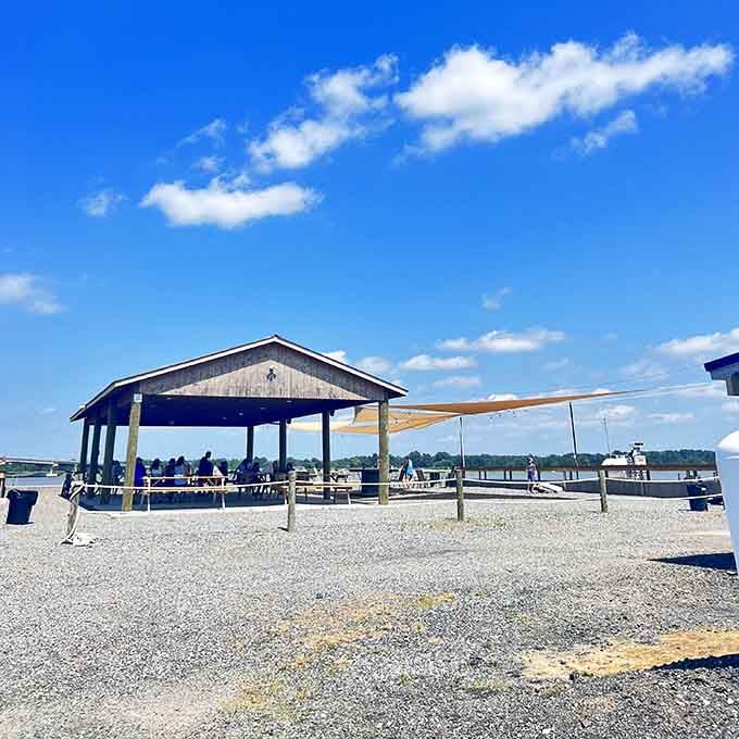 The covered pavilion where countless families have gathered to crack crabs and create memories worth keeping forever.