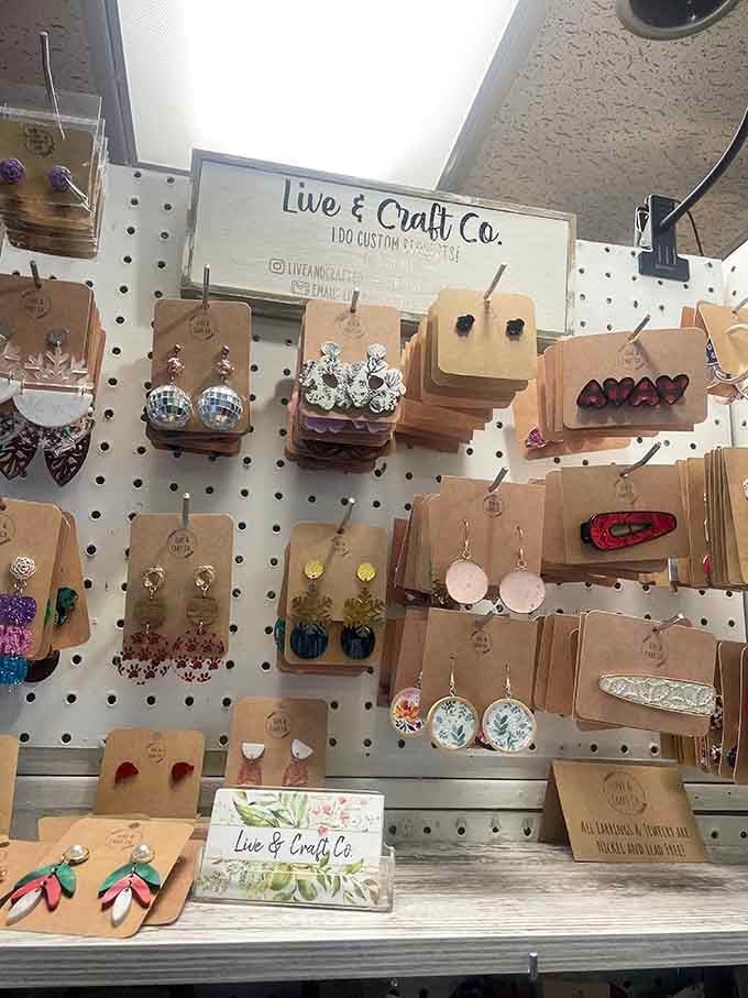 Handcrafted earrings displayed like tiny works of art, each pair ready to add character to any outfit.