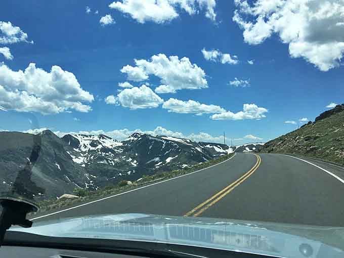Mountain vistas unfold through the windshield like a continuously changing painting, better than any screensaver your computer ever displayed automatically.