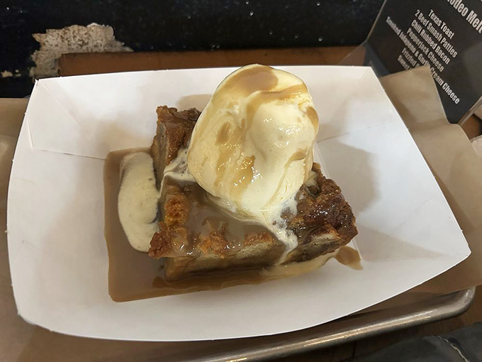 Bread pudding topped with ice cream is the dessert equivalent of a standing ovation after a perfect performance.