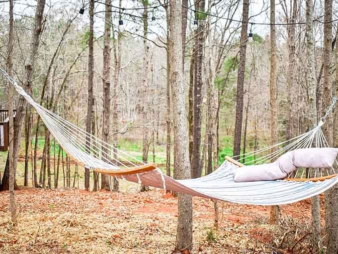 Hammocks strategically placed for maximum relaxation and minimum productivity&mdash;exactly as nature intended for your vacation.