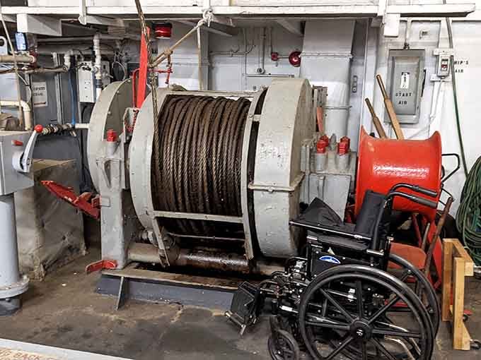 This anchor winch system could hold a ship steady in storms that would send modern yachts running.