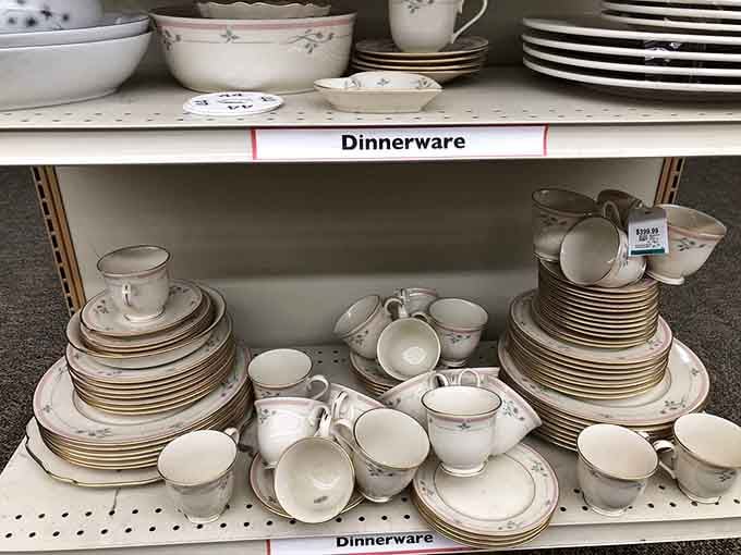 Complete dinnerware sets mean you can finally stop eating fancy meals off mismatched garage sale plates.