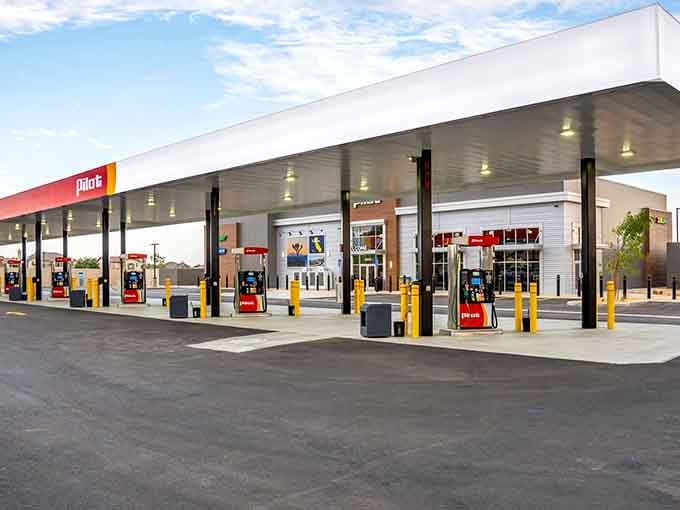 Even the gas stations here are spotless and modern, making every pit stop feel surprisingly civilized.