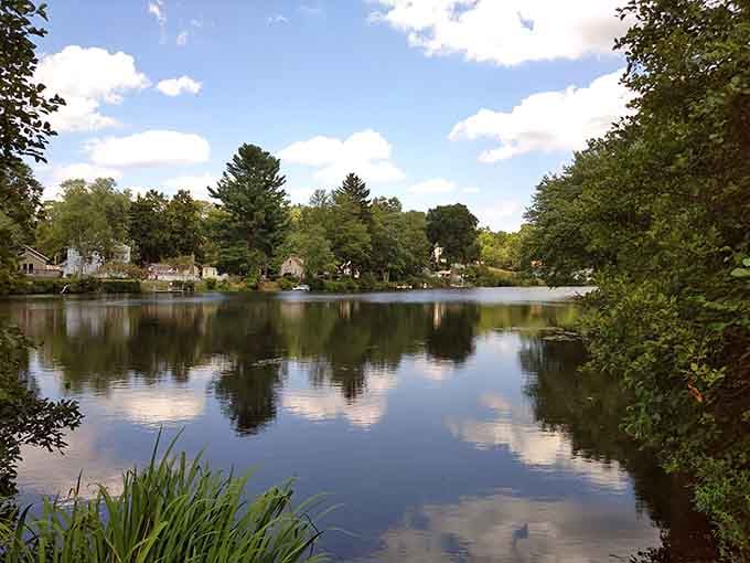 Tankerhoosen Lake reflects the sky like nature's mirror, offering peaceful views that don't require Instagram filters.