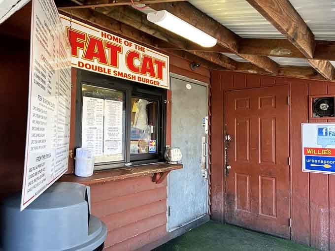 Home of the Fat Cat Double Smash Burger, where even the signage makes your mouth water with anticipation.