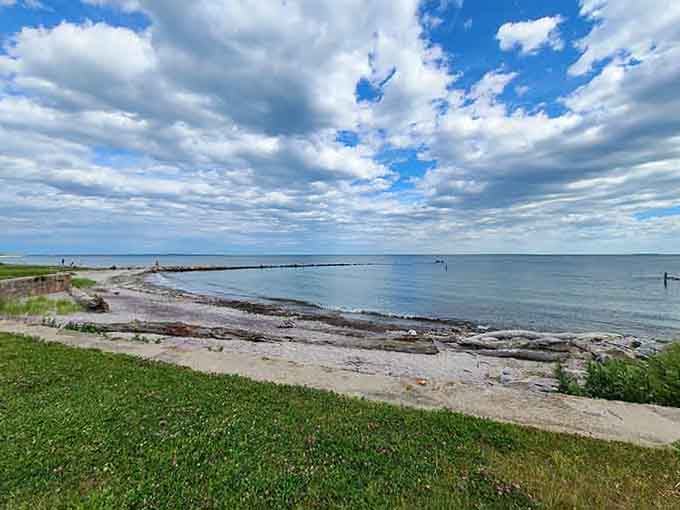 Driftwood and dramatic skies create the kind of scene that makes amateur photographers feel suddenly very professional.