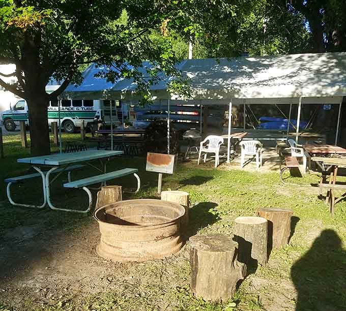 The waiting area where anticipation builds and river stories get swapped like trading cards.