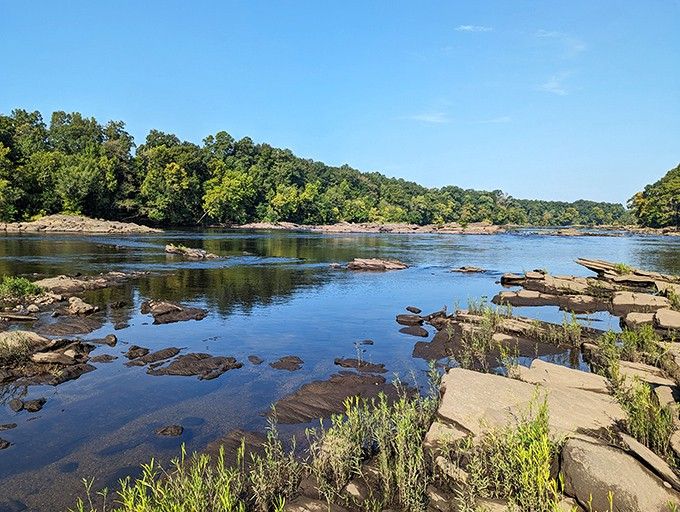 The Coosa River flows peacefully, much like the steady stream of diners to Wetumpka's restaurants.