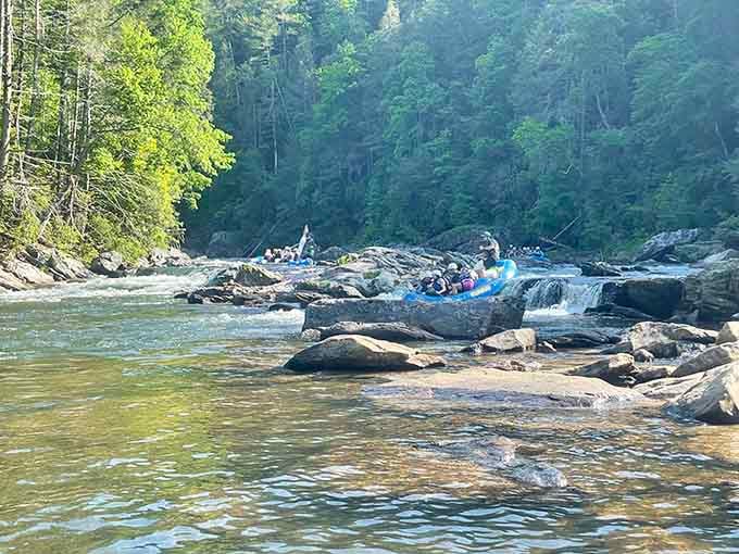 These ancient rocks have seen countless rafters pass by, each one thinking they're invincible.