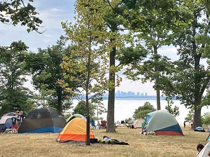Overnight camping with Boston skyline views: roughing it has never looked quite this civilized or conveniently located.