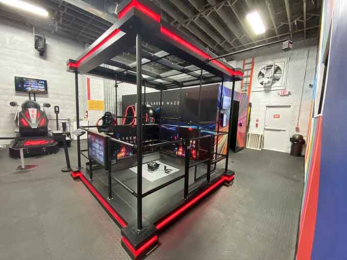 The laser maze setup gleams with futuristic promise, like something from a James Bond film designed by kindergarteners.