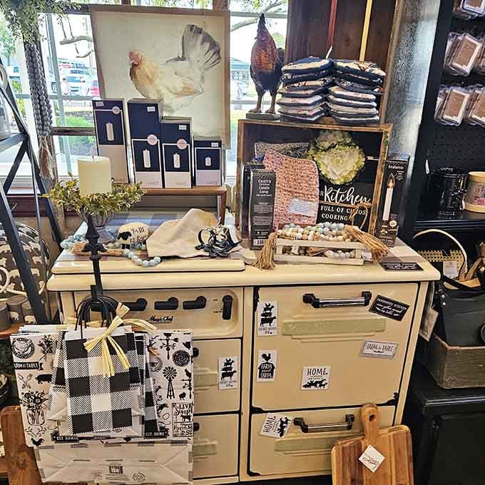 The gift shop offers kitchen goods and country charm, perfect for when you need souvenirs beyond your expanding waistline.