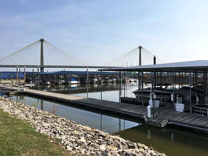 Alton Marina provides river access and stunning bridge views without charging you a fortune for the privilege.