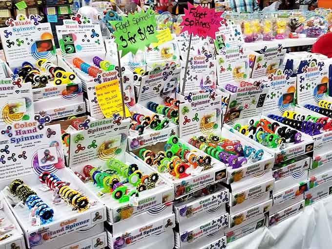 Fidget spinners galore, the trend that refuses to quit, now available at prices that actually make sense.