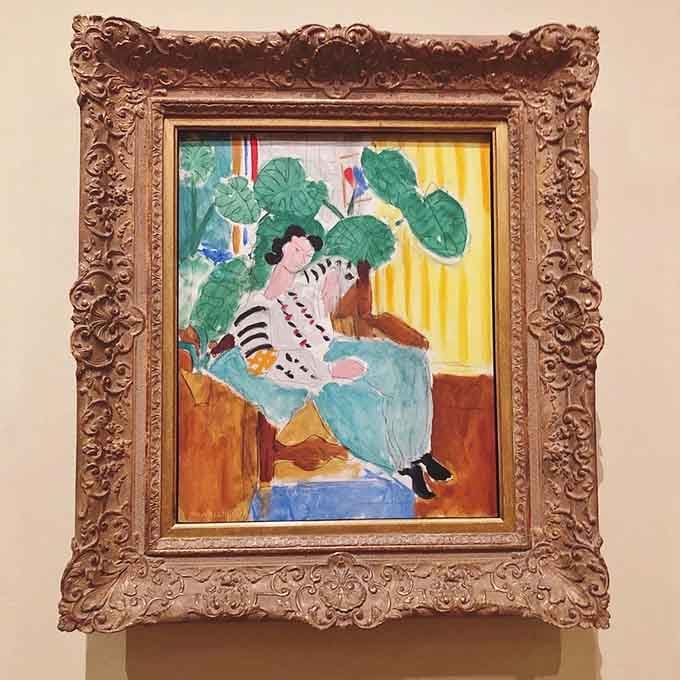 "Small Romanian Blouse with Foliage" features Matisse's bold patterns and colors that practically dance off the wall.