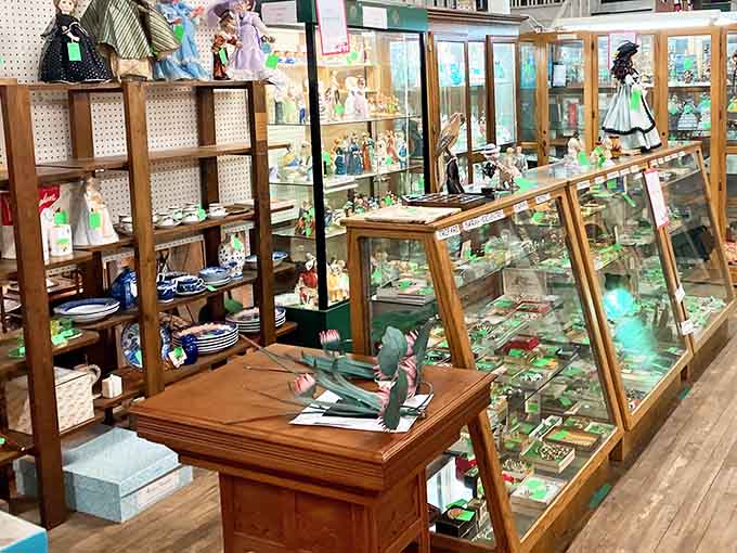 Glass cases protect delicate collectibles and small treasures that deserve closer inspection from serious collectors and casual browsers.