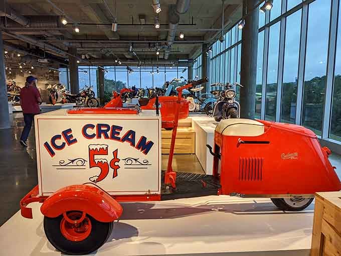 An ice cream tricycle that's equal parts adorable and genius, proving motorcycles can serve dessert with serious style.