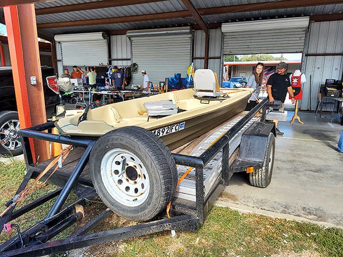 Even boats find their way to Big Daddy's, because why not shop for watercraft while browsing for knickknacks?
