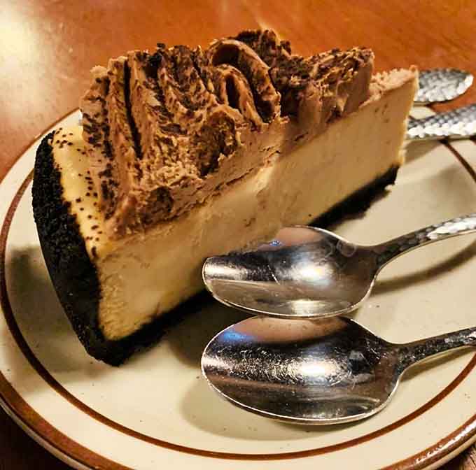 Cheesecake this decadent with chocolate swirls is exactly what you need after contemplating geological time at the canyon.