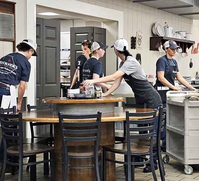 The hardworking crew keeping that buffet stocked and fresh, proving Southern hospitality isn't just talk, it's action.