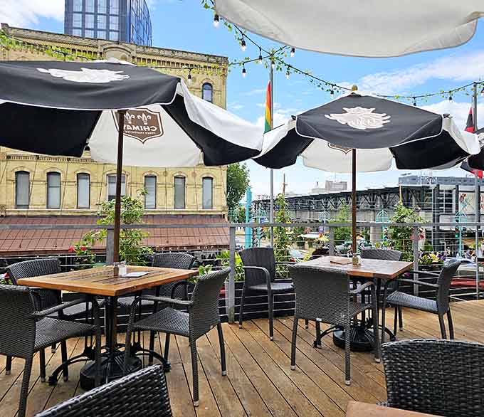 Rooftop dining with Milwaukee views and string lights, because brunch tastes better with a side of skyline.