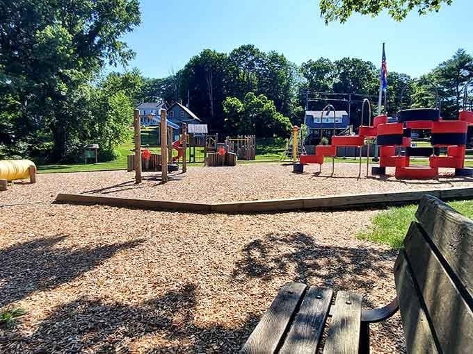 Even the playground equipment here looks more wholesome than what we grew up with, and we turned out fine.