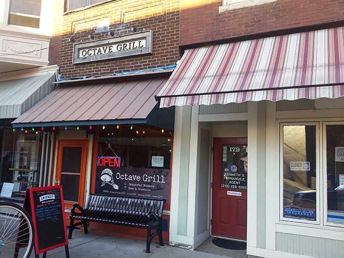 Octave Grill's striped awning and festive lights signal serious food served in an atmosphere that doesn't take itself too seriously.