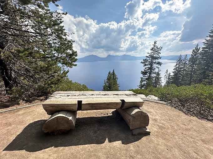 The perfect perch for contemplating how a collapsed volcano created something so impossibly beautiful and serene.