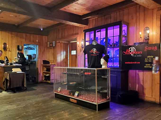 Music memorabilia and merchandise displays remind you this barn takes its rock and roll credentials seriously, friends.