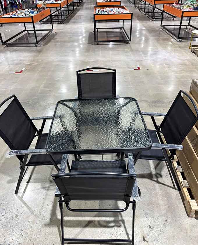That patio dining set is ready to host summer barbecues without requiring you to take out a loan first.