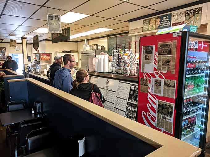 The order counter where dreams are made and sandwich decisions are finalized after much deliberation and soul-searching.