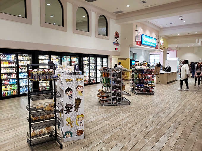 Wide aisles and bright lighting make browsing actually pleasant instead of the usual fluorescent nightmare experience.