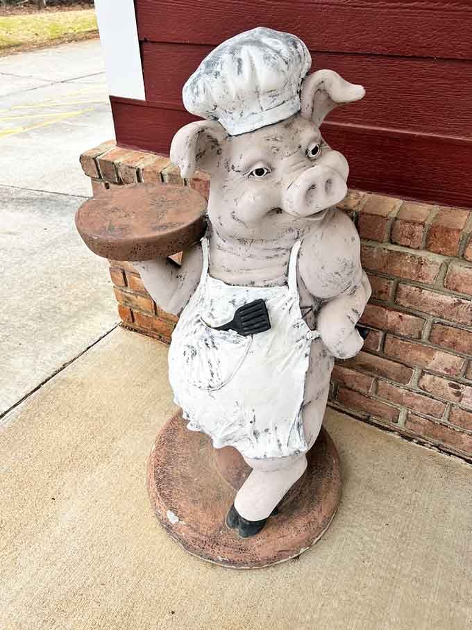 Even the decorative pig out front knows this place serves the real deal, not some pretender barbecue.