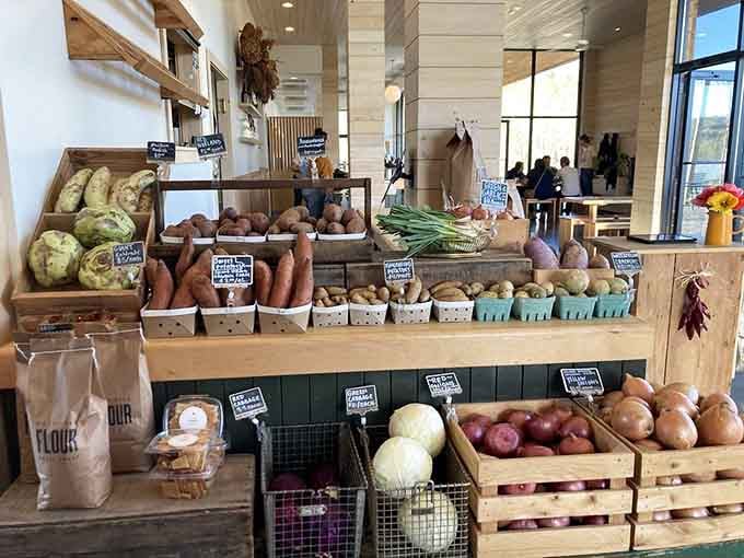 Farm Club's market displays produce like precious gems, because when vegetables are this fresh, they deserve the royal treatment.
