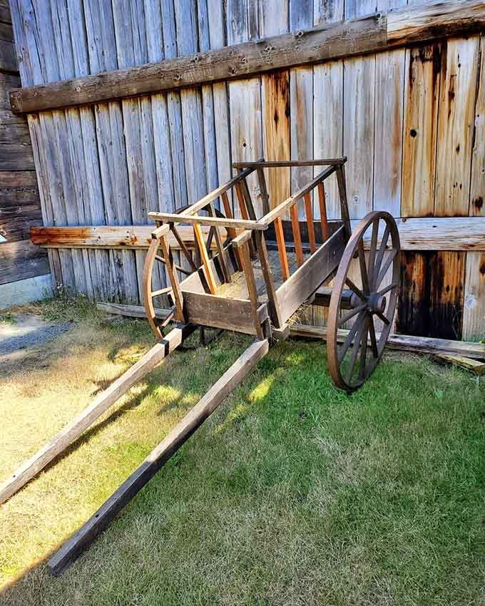 This wooden wagon hauled supplies when horsepower meant actual horses, not engine specifications and warranties.