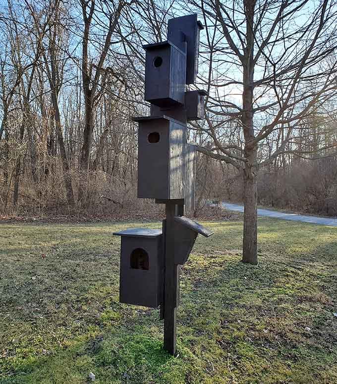 Bird condos stacked higher than some apartment buildings, and probably with better views too.