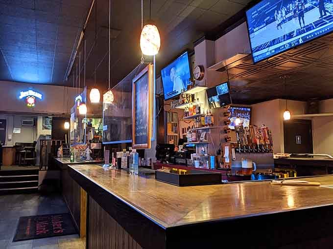 The well-stocked bar with multiple screens means you'll never miss a moment of the big game action.