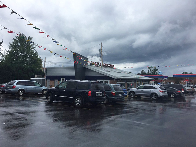 Even on cloudy days, the parking lot fills with custard pilgrims seeking their frozen dairy salvation.