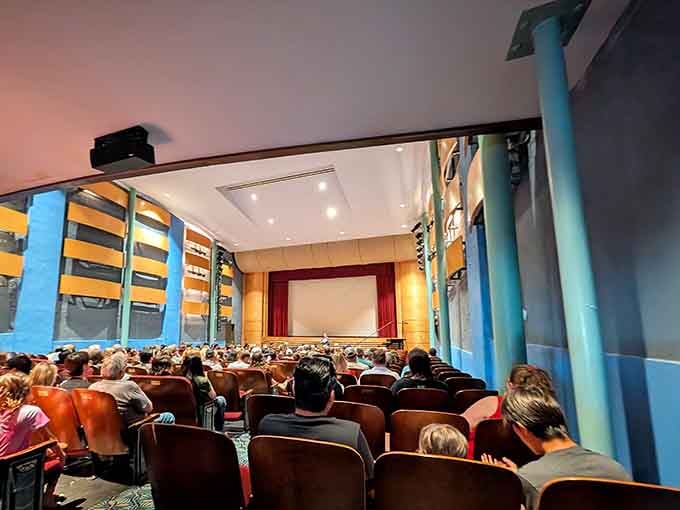 Inside the Palace Arts Center, plush seats face a stage where live performances transport audiences beyond everyday life.