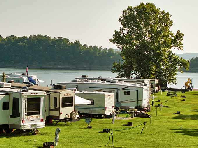 Waterfront camping sites offer the best of both worlds with modern conveniences and nature's beauty right outside your door.