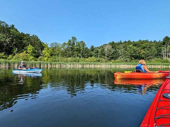 Paddling these calm waters feels less like exercise and more like floating through a postcard.