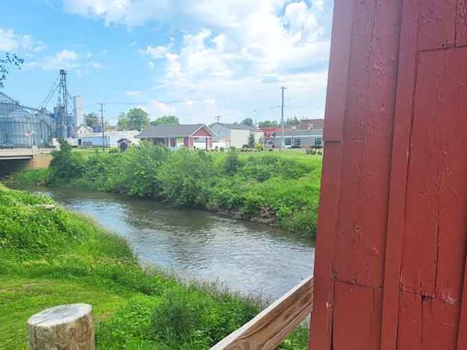 Peek around the corner and you'll find the river doing its thing, completely unbothered by passing centuries.